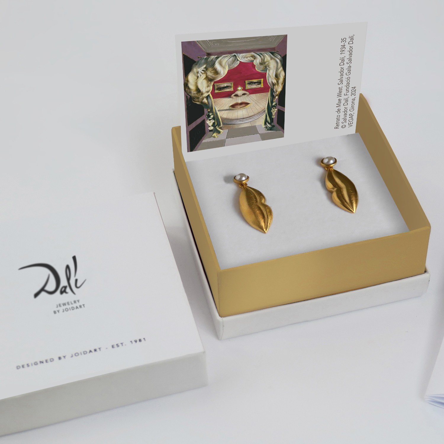 Women's gold-plated earrings Dalí, Jewelry by Joidart lips | Joidart