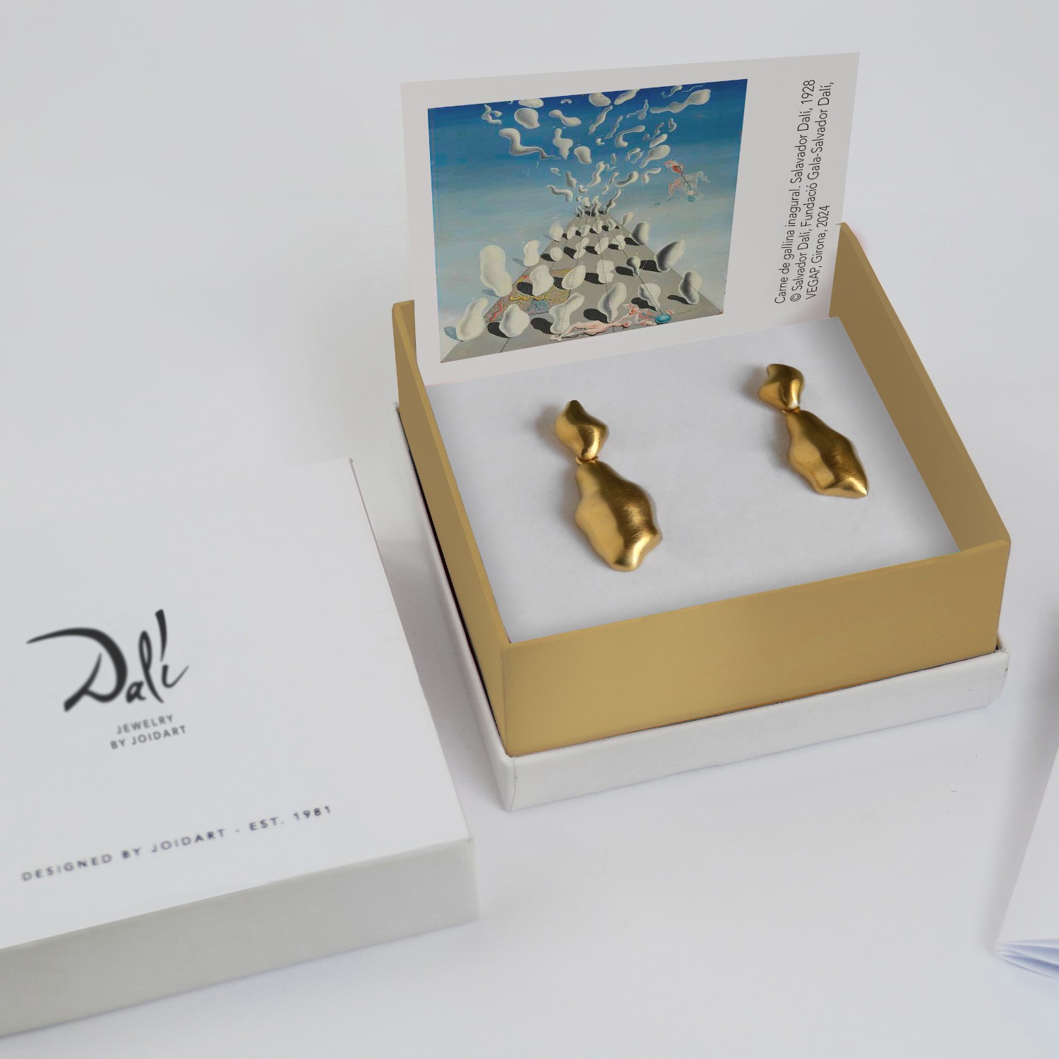 Gold-plated dangling earrings Dalí, Jewelry by Joidart