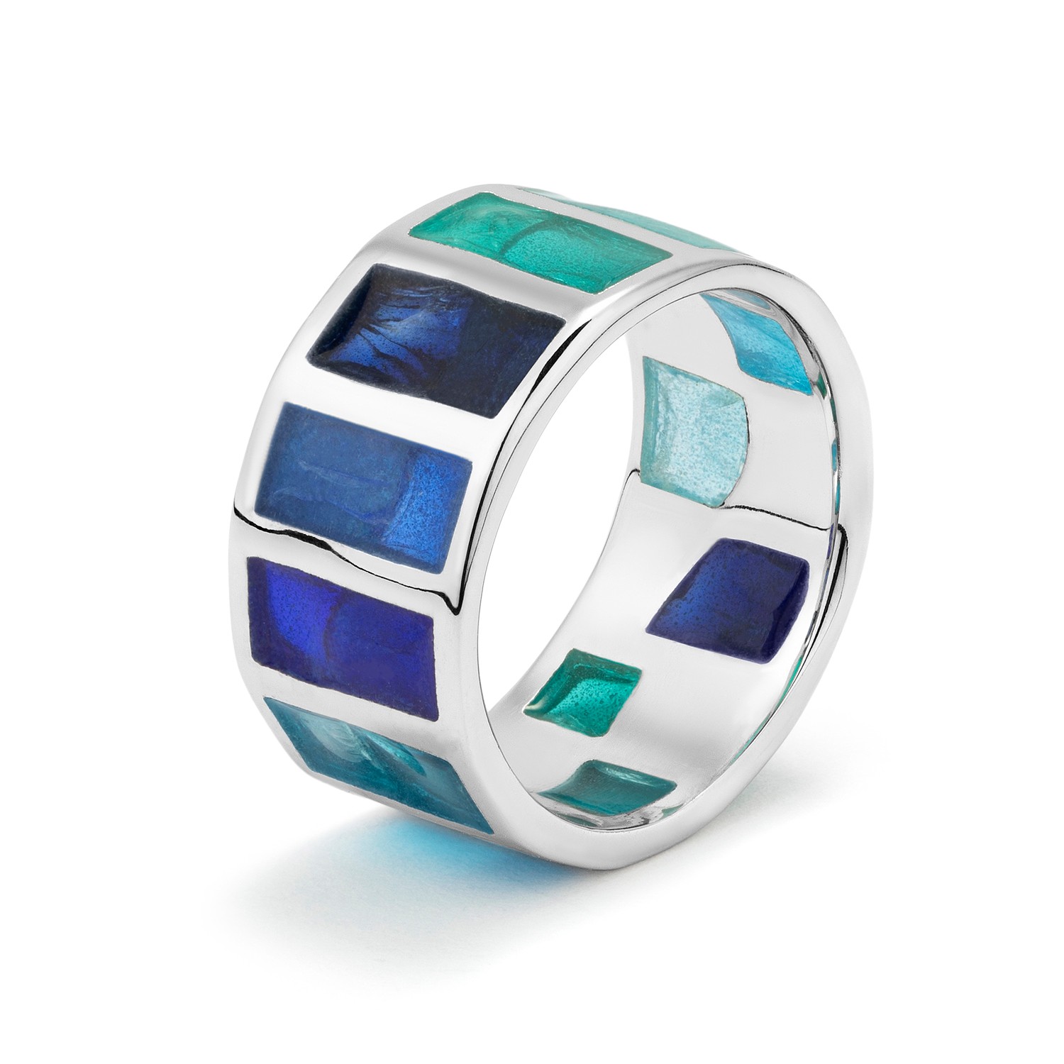 GAUDÍ JEWELRY silver ring in blue tones | Joidart
