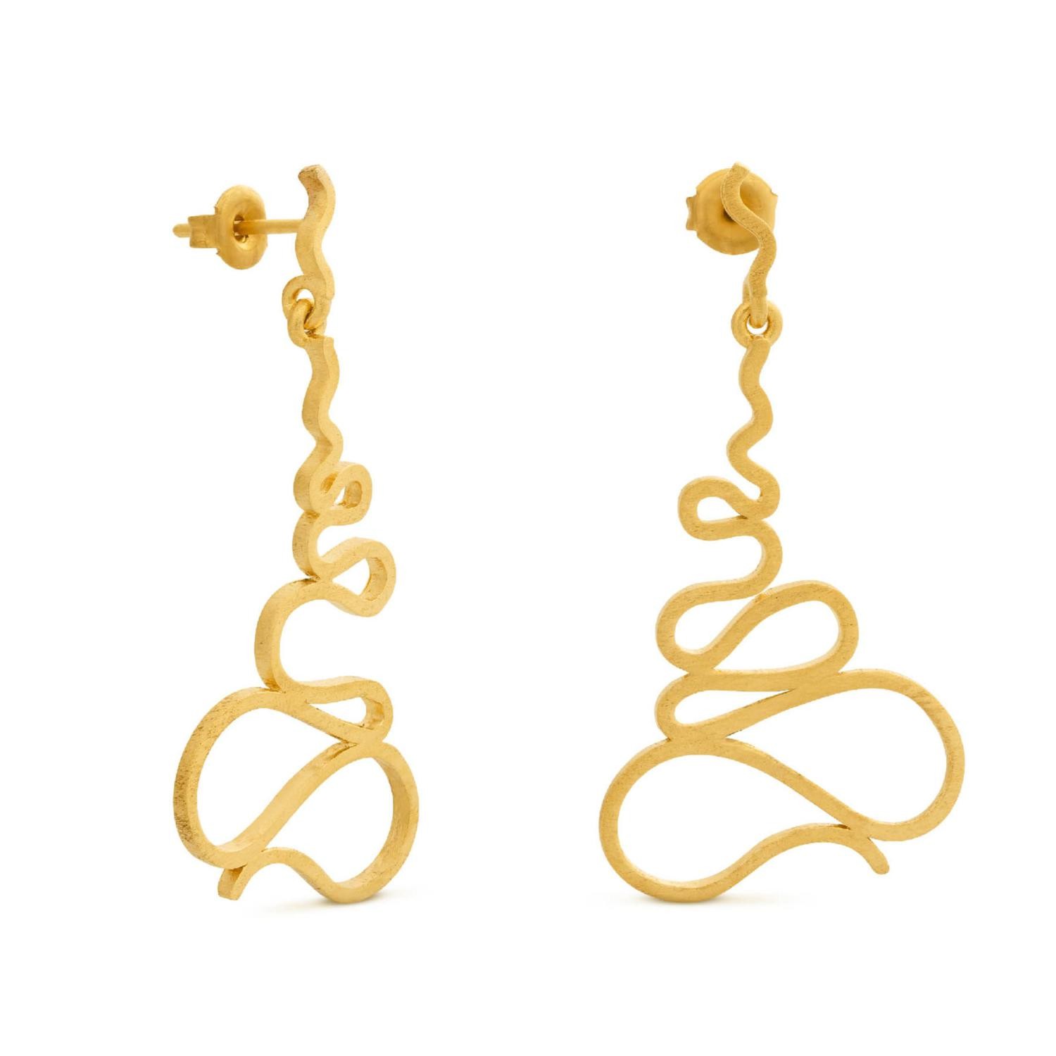 GAUDÍ JEWELRY Wavy golden earrings | Joidart