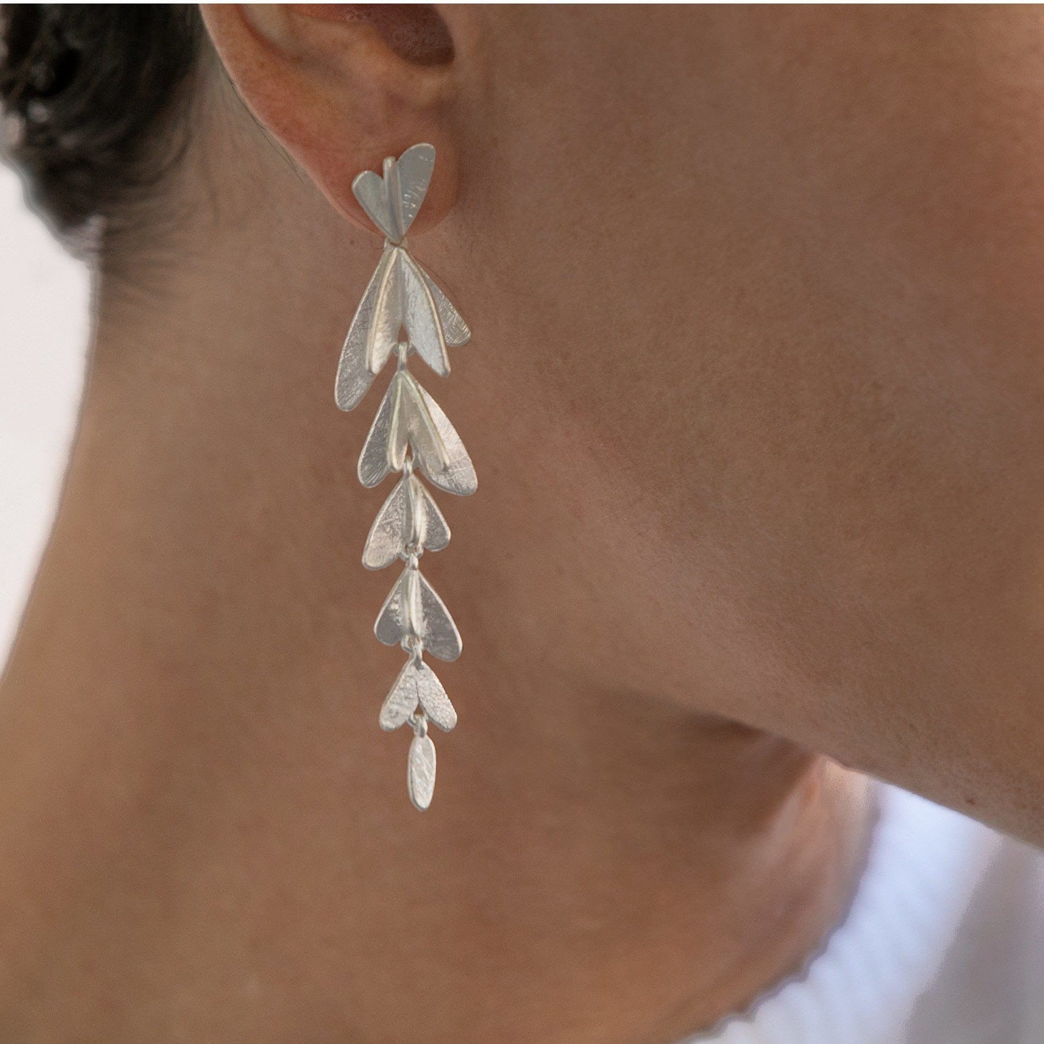 Pendientes largos de plata colección VOL | Joidart