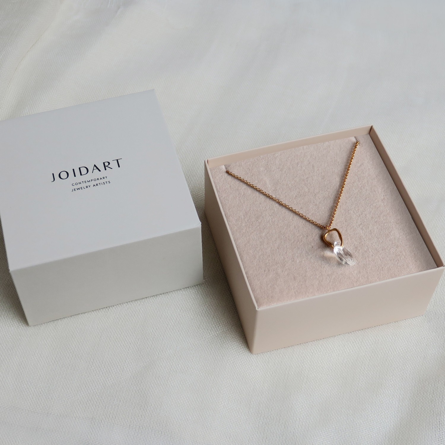 Collier femme doré collection Culip verre transparent | Joidart