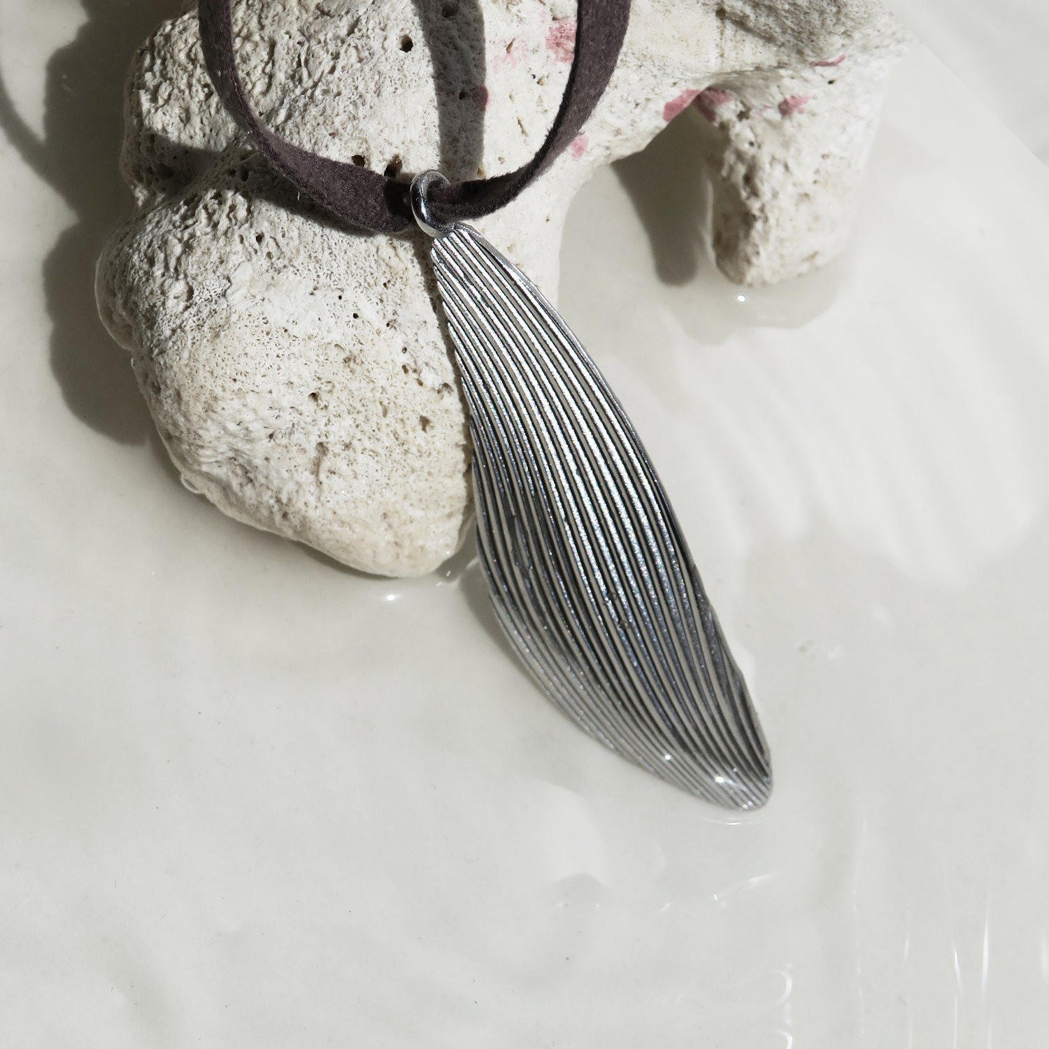 Collar plateado con cordón ONARIA | Joidart
