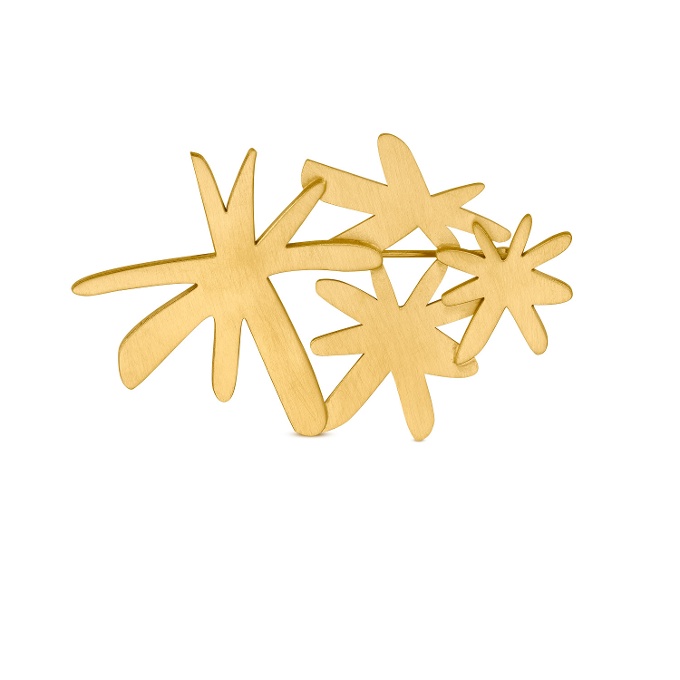 MIRÓ JEWELRY Golden brooch inspired by Parler seul | Joidart