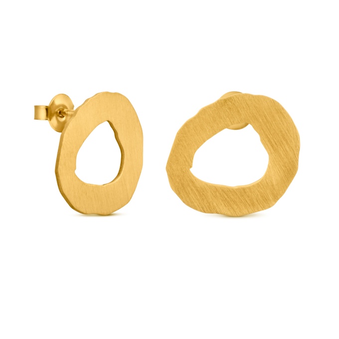 MIRÓ JEWELRY Boucles d'oreilles circulaires dorées avec bain d'or | Joidart