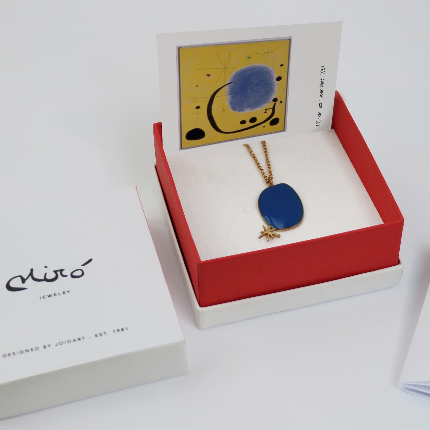 Golden necklace MIRÓ JEWELRY inspired by L'Or de l'Azur | Joidart